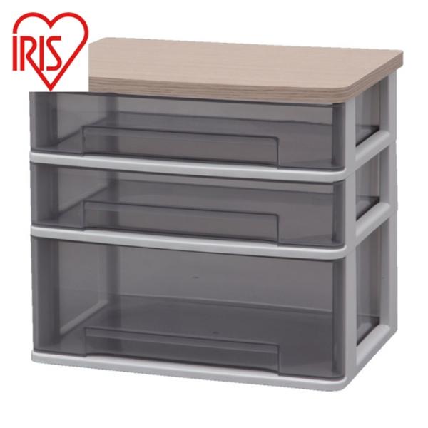 IRIS チェスト|特長:環境にやさしいリサイクル原料を使用したワイドタイプのチェストです。 ナチュラルな木目調の天板で、オフィスはもちろんご家庭のインテリアにも調和します。 着脱式フレームなので、引出しの段数を組み替えることができます。