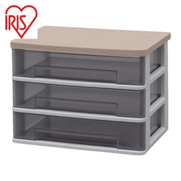 IRIS チェスト|特長:環境にやさしいリサイクル原料を使用したワイドタイプのチェストです。 ナチュラルな木目調の天板で、オフィスはもちろんご家庭のインテリアにも調和します。 着脱式フレームなので、引出しの段数を組み替えることができます。
