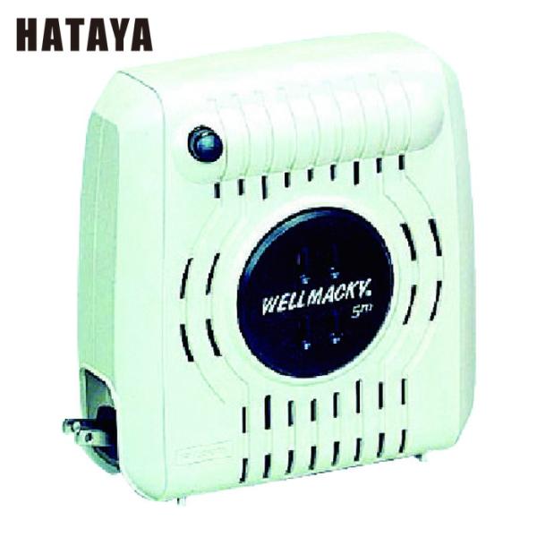 ハタヤ コードリール(単相100V)|特長:ワンタッチ巻き取りの自動巻式です。 溶解・発火を防止する温度センサーを装備しています。