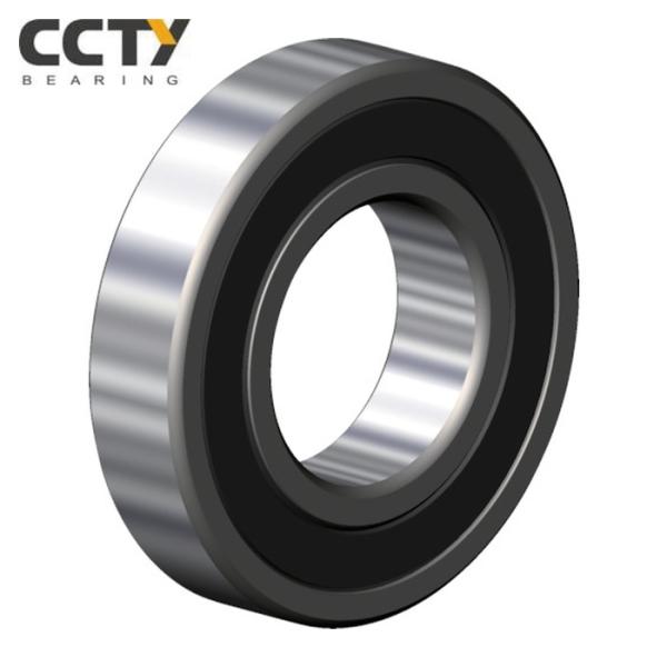 CCTY 深溝玉軸受|特長:接触型合成ゴムシール付きです。 鋼板に合成ゴムを固着したシール板を外輪に固定し、シール先端部は内輪シール面のV溝側面に接触しています。 防塵性、防水性が要求される用途に適しています。