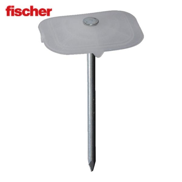 フィッシャー 電設資材用アンカー|特長:セットされた釘を打ち込むことで電線を簡単に抑え、固定できます。 釘頭の打設後はディスクとの段差がなくなり、平滑な納まりになります。