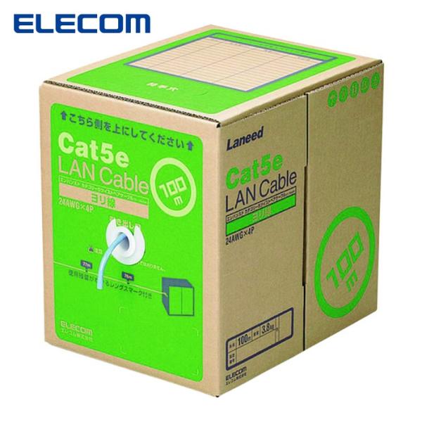 ELECOM LANケーブル|特長:100BASE・TXだけでなく、1000BASE・Tでも転送ロスが少なく安定したデータ転送が可能な「エンハンスド・カテゴリー5(Cat5e)」に対応したLANケーブルです。 ケーブル残量が分かるように、1...