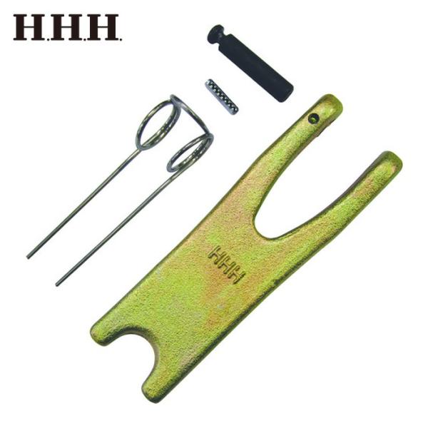 ・鍛造製で丈夫です。・ラッチ付きファンドリーフック補修用。・適合機種:FHL1.5、YF1.5・FHL1.5、YF1.5用・鉄製・ラッチ板・スプリング・ロールピン・ピン-ブランド : HHH メーカー : スリーエッチ品番 : LKF1.5...