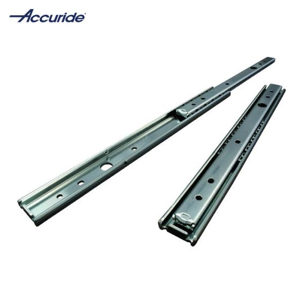 アキュライド スライドレール|特長:ドロワーメンバーを3/4引き出せるスライドレールです。 全長が最短の200mmから最長の550mmまであります。 ボールベアリングを採用した精密スライドレールです。