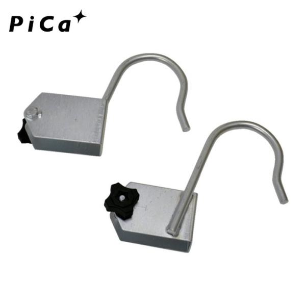 PiCa はしご用オプション|特長:はしご用の固定フックです。 取り付けはノブ式で取り付け穴をあける必要はありません。
