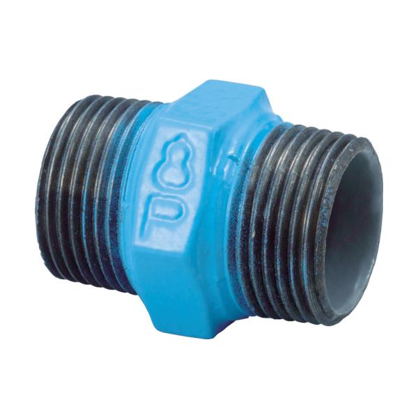 桑名金属工業 コア継手(ニップル)|特長:優れた防食性です。 容易な施工管理です。 (管端コア一体型)・環境にやさしい樹脂を採用し、衛生性に優れています。