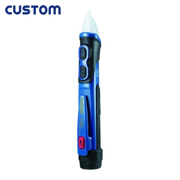 CUSTOM 検電器|特長:非接触式の検電器です。 約12Vの低電圧から検出可能なワイドモード付です。 検電を音とLEDでお知らせします。