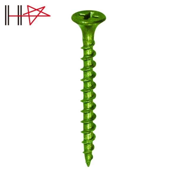 DAIDOHANT コーススレッドスクリュー|特長:耐食性に優れたカラーラスパート処理を施しています。 木材のカラーに合わせて使用できます。 ねじ全体に色がついたタイプです。