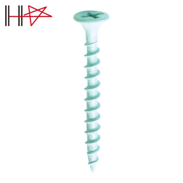 DAIDOHANT コーススレッドスクリュー|特長:耐食性に優れたカラーラスパート処理を施しています。 木材のカラーに合わせて使用できます。 ねじ全体に色がついたタイプです。