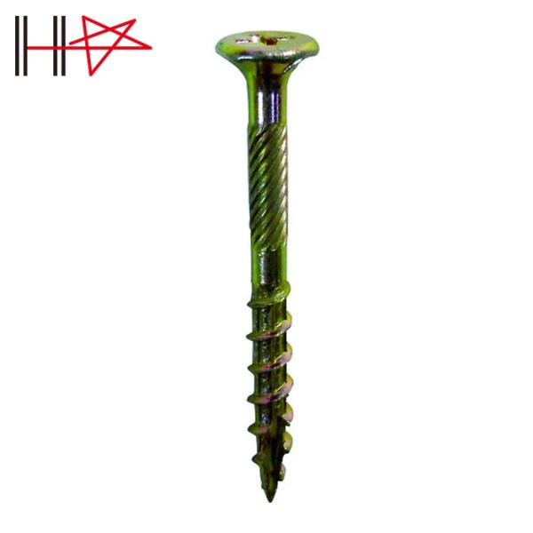 DAIDOHANT 木工用造作ビス|特長:堅木用ビスです。 ローレット加工が堅い木材も強硬突破します。