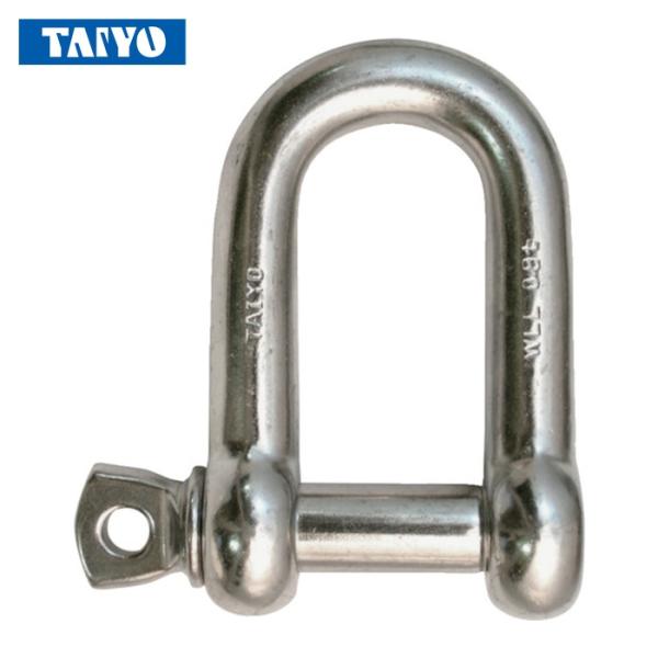 TAIYO シャックル|特長:JIS規格シャックルより口幅が広く、汎用性が高いシャックルです。 ステンレス製なので錆に強いです。