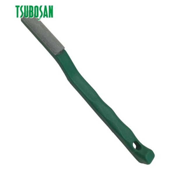 ツボサン ハンドラッパー|特長:C砥粒を接着した、手軽に使えるハンディタイプです。 #180~#1000までの7種類の粒度をラインナップしました。 粒度によって色分けしてあり、使いやすいです。