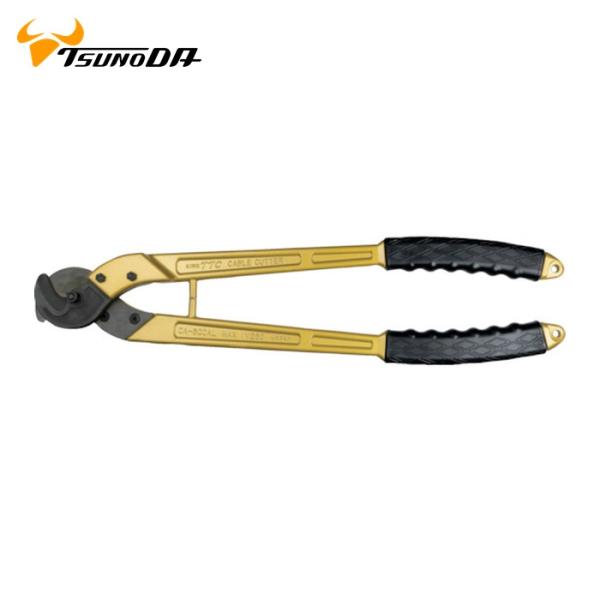 TTC ケーブルカッター|特長:アルミハンドルで軽量化を実現しています。 機動性に優れ電設工事をサポートします。 刃部はサビに強いリン酸亜鉛被膜仕上げです。