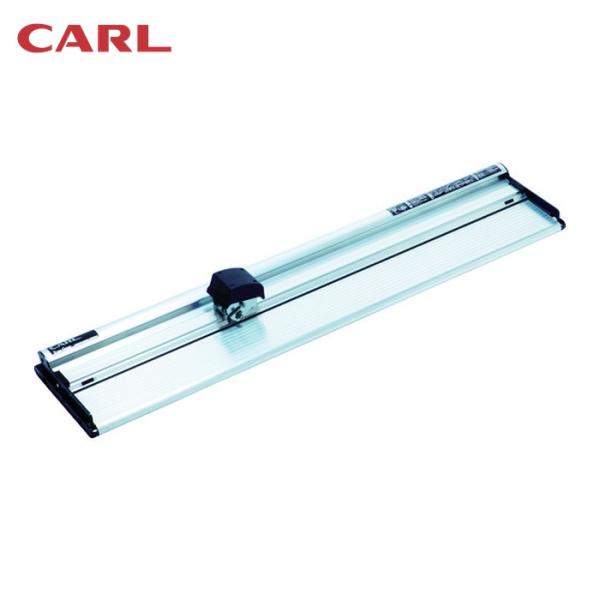 カール 裁断機|特長:発泡スチレンボード専用カッターです。 パネルが効率よく制作できます。 ボードをレールに挟み込み、スライダーを押し込みながら単方向に裁断します。