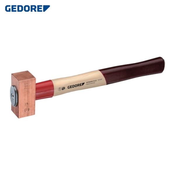 GEDORE 銅ハンマー|特長:柄の根元にある鉄スリーブによって強度をアップし、柄へのダメージも軽減出来ます。 鋳造ハンマーより軽く、頑丈で、柄はヒッコリーを使用しているので非常に耐久性に優れています。