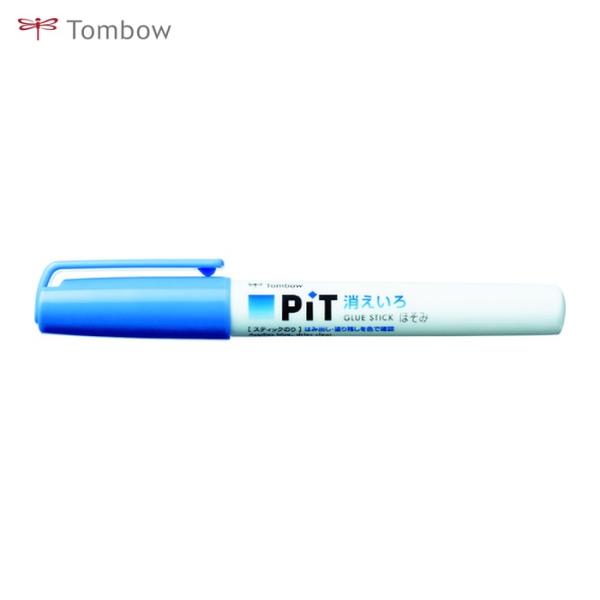 Tombow スティックのり|特長:1/2スリム(同社Sタイプ比)で、細部塗りに最適です。 塗って青色、乾けば無色になるので、はみ出したり、塗り残しなく塗れます。