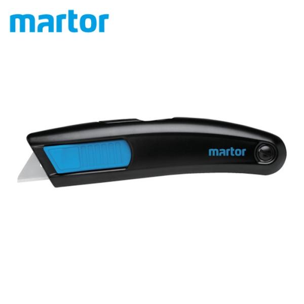 martor セーフティカッターナイフ|特長:スライダーを押すと刃が出ますが、押したままでも切断終了と同時に刃が自動収納されるため安全です。 切断深さ17mmなので厚みのある素材の切断も可能です。 アルミボディで壊れにくく高級感のあるカッタ...