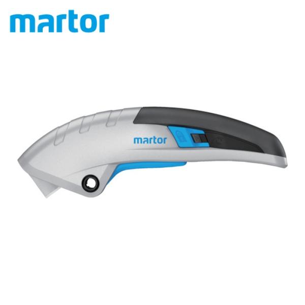 martor セーフティカッターナイフ|特長:ハンドルを握ると刃が出ますが、握ったままでも切断終了と同時に刃が自動収納されるため安全です。 丸みを帯びたデザインで長時間使用しても手首に疲労が溜まりにくいです。 ロックボタンを押すと刃が不意に...
