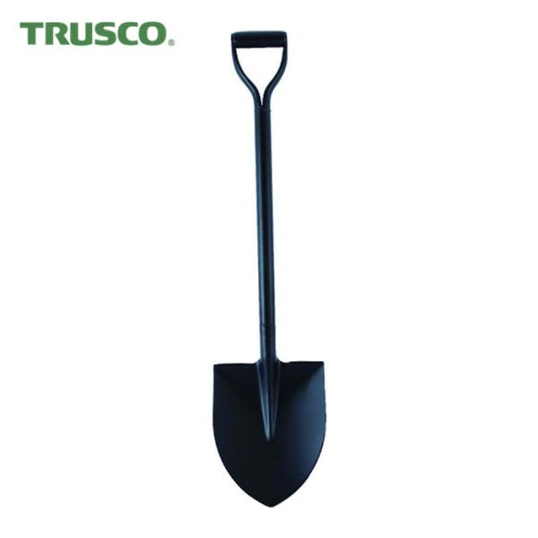 TRUSCO ショベル(パイプ柄)|特長:優れた耐久性のパイプハンドルです。 焼き付け塗装です。 刃先は完全な熱処理(焼き入れ、焼き戻し)です。