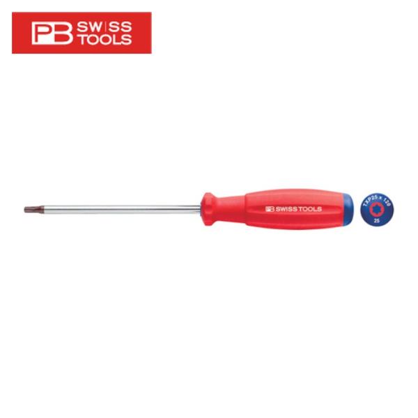 PBスイスツールズ トルクドライバー|特長:ハンドルはソフトな握り心地のスイスグリップです。 T30は根元六角付きです。 スイスグリップは環境保護についても考慮されており、このハンドルの2種類(ポリプロピレン・サントプレン)の素材はリサイク...