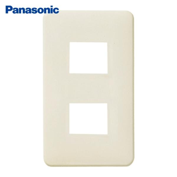 Panasonic コンセントプレート|特長:フルカラーモダンプレート2コ用(ミルキーホワイト)です。
