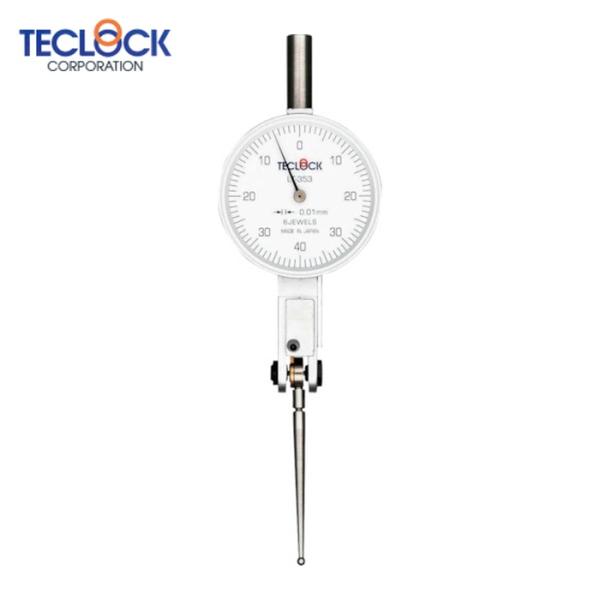 TECLOCK テストインジケータ|特長:切り替えレバーがないオートクラッチ機構により、測定方向が正逆自動切り替えします。 測定子・指針が非磁性体のため、磁気の影響を受けません。 測定子は220°円弧の角度にセットできます。