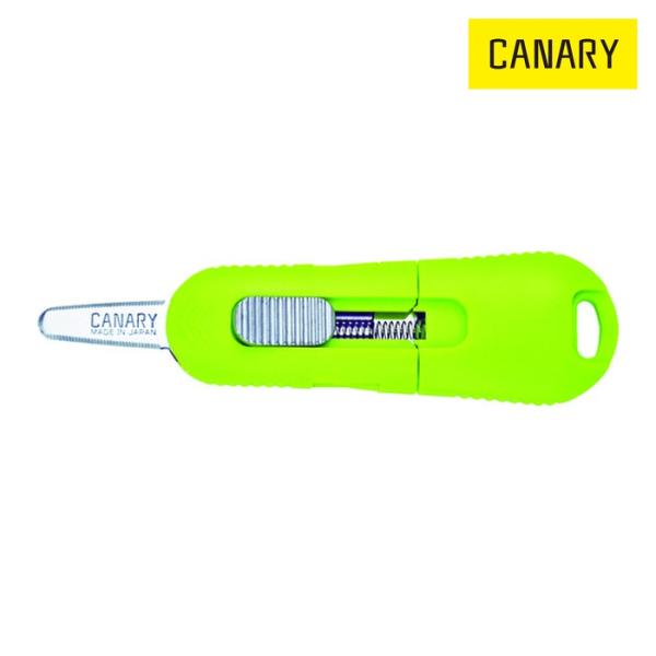 キャナリー 開梱用カッター|特長:段ボールの開梱、解体作業に便利です。 ワンタッチで刃が収納できます。