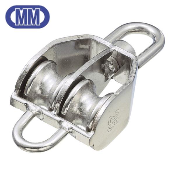 特長●アイの部分がスイベルになっているので、よじれません。用途●ロープを通し、荷物などの吊り上げや、引っ張り作業に。