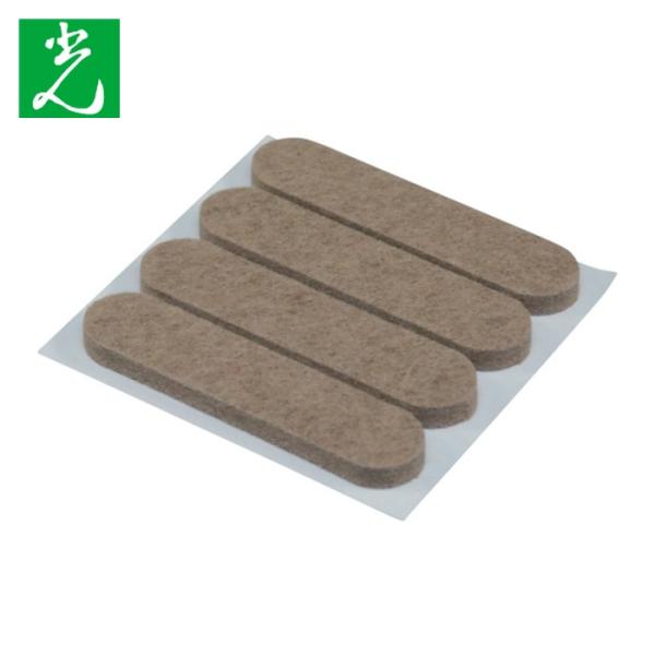 光 イス用キャップ|特長:便利な粘着材付きですぐに使用できます。 フェルト部分は特殊加工で、ほつれにくく耐久性もよくなっています。