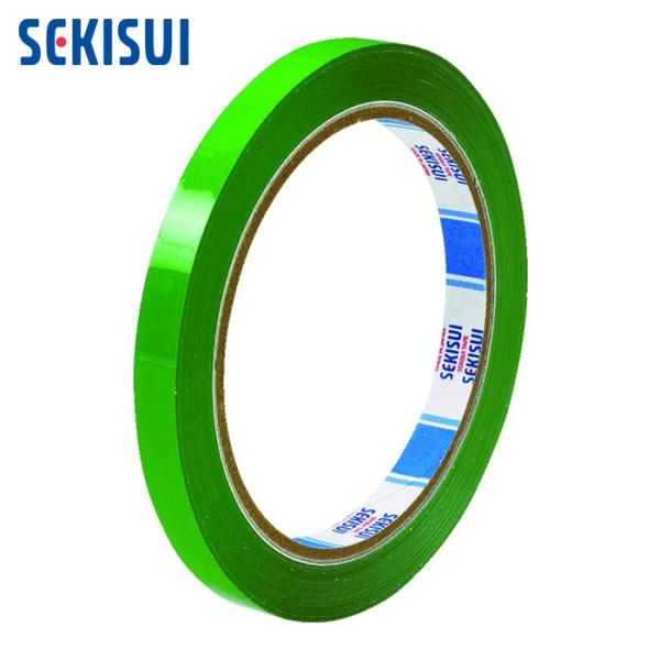 積水 バッグシーラー用テープ|特長:PETフィルム製で耐久性に優れていますので水気のある商品の封かんに最適です。 耐荷重性に優れているのでシール後ズレやゆるみがありません。 ご使用には専用封かん機バッグシーラーNo。