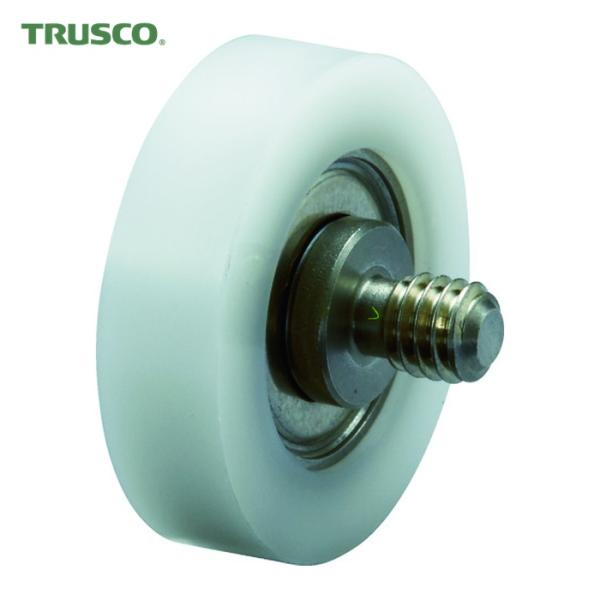 TRUSCO 樹脂ベアリング|特長:回転時の騒音が低い樹脂巻きベアリングです。 金属ベアリングの外周に耐摩耗性に優れたポリアセタール(POM)を樹脂成形した、低騒音・低振動の樹脂巻きベアリングです。 RoHS指令対象品です。