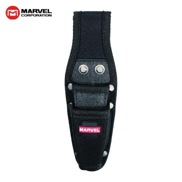 MARVEL 工具差し|特長:背面に樹脂板を付け、引っ掛かりがなく、工具の抜き差しがしやすくなっています。 先端が本体にきっちり収まり、床などを傷つけないドライバー差しです。 エッジを効かせた安心のホールド感を実現したペンチ差しです。