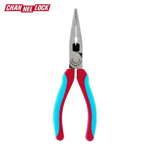 CHANNEL ノーズプライヤー|特長:軽量かつ強力型デザインで軽い力で扱うことができます。 Code Blue[[RD]]ハンドルは耐久性が高く快適な使い心地のデザインです。 刃の部分は高周波焼入れを行っており、長持ちします。