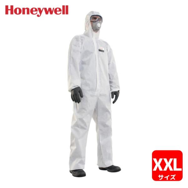 Honeywell 使い捨て保護服|特長:頭部にフィットする立体的な構造のフードです。 袖口や足首、ウエストゴムの締まりが液体や粉じんの付着を軽減します。