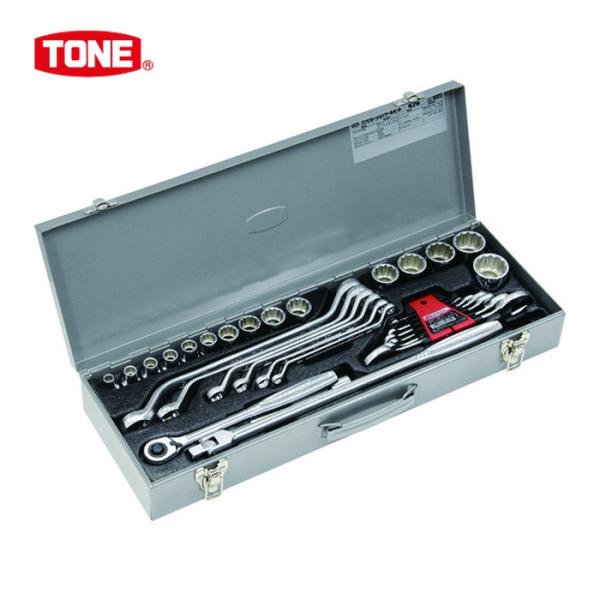 TONE 整備用工具セット|特長:軽作業向けセットです。 プロ用ツールの中から厳選された工具がメタルケースに収納されたツールセットです。