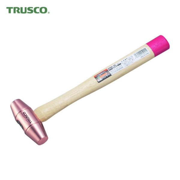 TRUSCO 銅ハンマー|特長:伸銅品を加工した銅ハンマーです。 銅部の変形が鋳造ハンマーより少なく、作業性に優れています。 柄は樫よりも硬く、丈夫で弾力性のあるヒッコリーを使用しています。