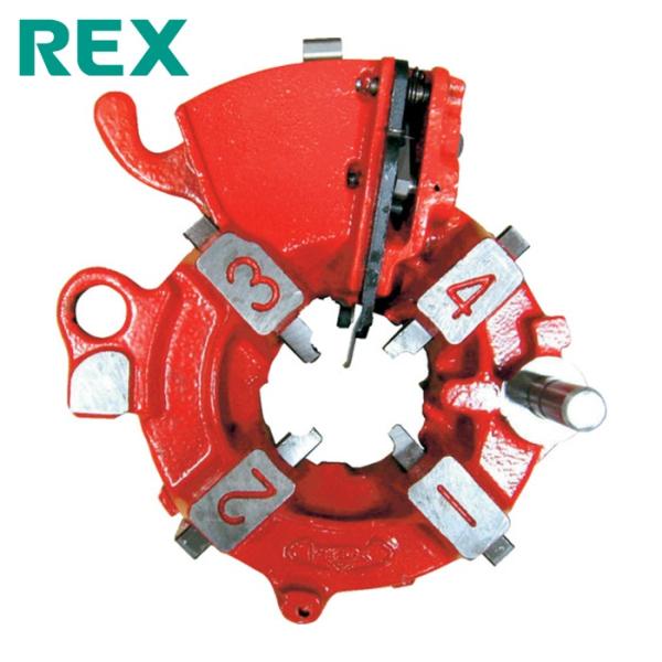 REX ダイヘッド|特長:ねじ切り機用の刃を組み込むことにより、規定の管用テーパーおねじを加工する装置です。
