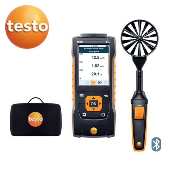 特長●testo440本体と熱線式風速プローブのセットで、風速、温度を測定し、風量を演算します。●風速プローブはスタンダードな固定ケーブルタイプで、微〜低風速域で高精度の測定結果を表示します。●最長0.85mまで伸ばせるロッドにはスケールが...