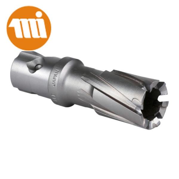 ミヤナガ 磁気ボール盤カッター|特長:小パワーの小型磁気ボール盤でもスムーズに穴あけ。