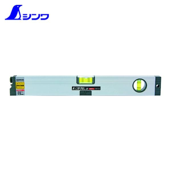 シンワ アルミ製水平器|特長:長い距離の水平出し作業ができます。 レーザーポインター付水平器です。 コンクリートやブロック、レンガなどの積み上げ作業時の水平器出しに使用できます。