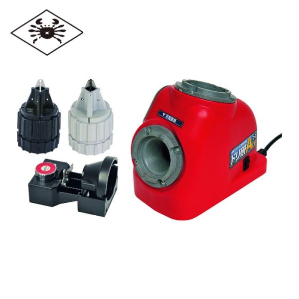 ニシガキ ドリル研磨機|特長:刃先設定後、研磨機本体に差し込むだけで研摩できます。 X型シンニング研摩ができます。 六角軸ドリルの研磨ができます。