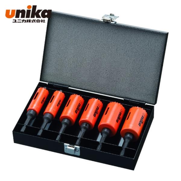 UNIKA ハイスホールソー|特長:インパクト軸シャンクの採用で、電気ドリルからインパクトドライバーまで幅広くご使用いただけます。 有効深さ36mmのボディーとツバなし仕様により、被削材の貫通作業が可能です。