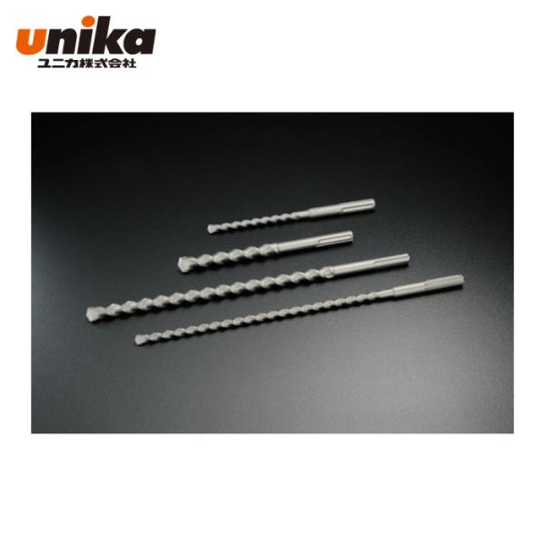 UNIKA コンクリートドリル(SDSmaxシャンク)|特長:強力な打撃回転力をロスなく効率的に刃先に伝えるSDS・maxハンマードリル専用ビットです。 シャンク部から刃先までの一体設計により、貫通穴、深穴作業にも抜群の威力を発揮します。
