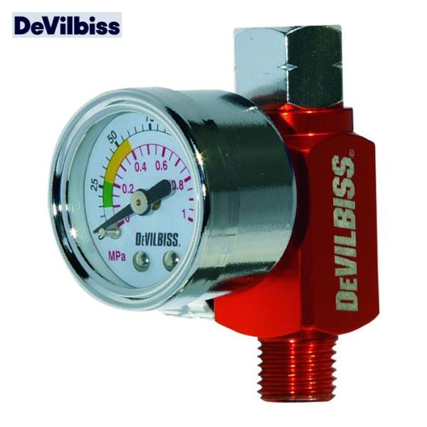 DeVilbiss 圧力計|特長:小型・軽量なので邪魔になりません。 簡単に正確な調整ができます。 ゲージ付で見易く安定した塗装ができます。