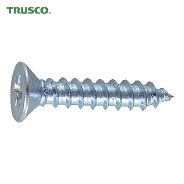 TRUSCO 皿頭タッピングねじ|特長:皿頭形状の頭を持ち、タップやナットを使用せず下穴だけで締結ができる薄板鋼板用のねじです。