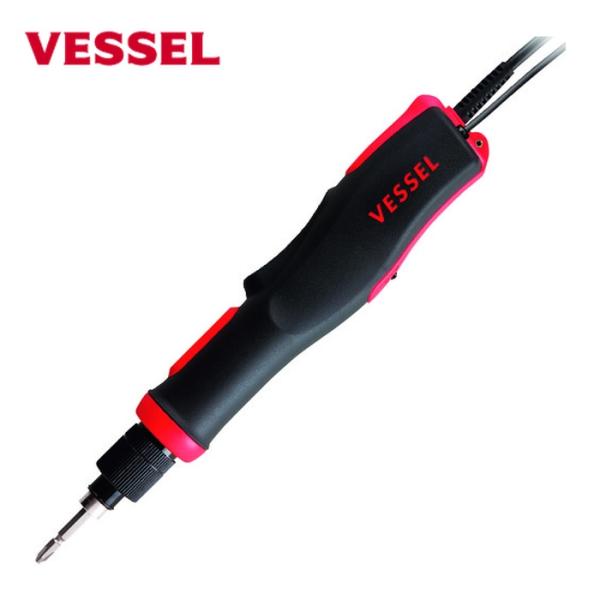 VESSEL 小ねじ用電動ドライバー|特長:グリップは振動を吸収するゲルパッド付で持ちやすく、疲れにくくなっています。 (エルゴノミックデザイン)・カーボンブラシの交換が不要でメンテナンスフリーです。 いじり止めスリーブ付で調整の誤操作を防...