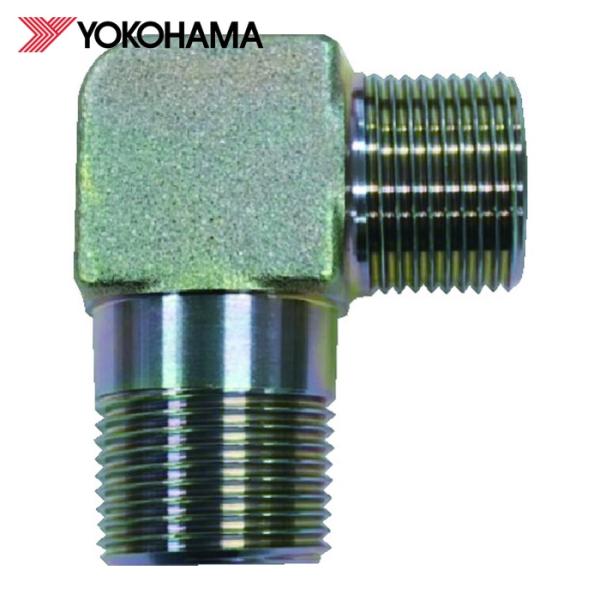 横浜ゴム 油圧ホース用コネクター|特長:R(PT)・G(PF)(メスシート)のオス90°エルボです。