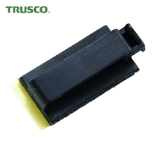 TRUSCO ケーブル固定具|特長:省スペース用のため非常に背の低いクリップです。 粘着テープ止めで、剥離紙は剥がしやすいドライエッジ加工が施されております。