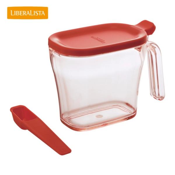 リベラリスタ 調味料ポット|特長:クックポットは片手で持ちやすい形状です。 多色展開で内容物をカラーで識別できます。