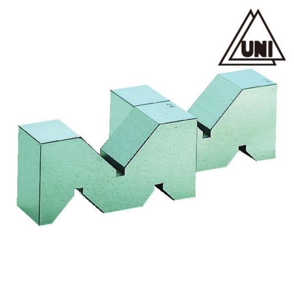 ユニ Vブロック|特長:V溝は90°精密仕上げされており円筒の検査、丸棒の精密ケガキなどに使用します。 2個1組となっています。